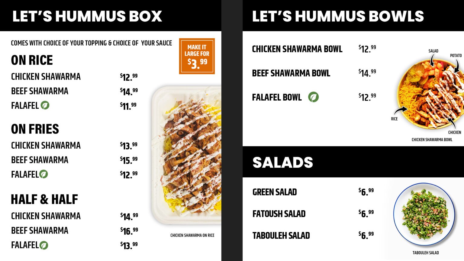 Menu – Let’s Hummus | Home of Shawarma